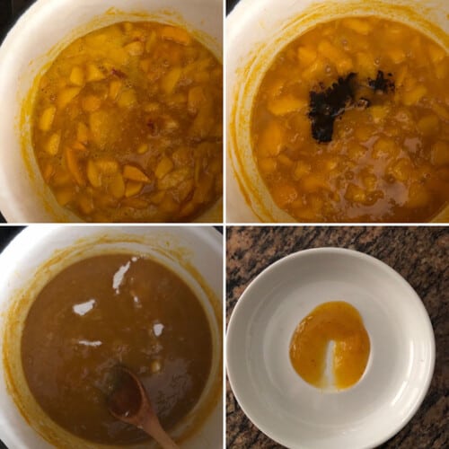 Peach Mango Jam with Vanilla Recipe | cookshideout