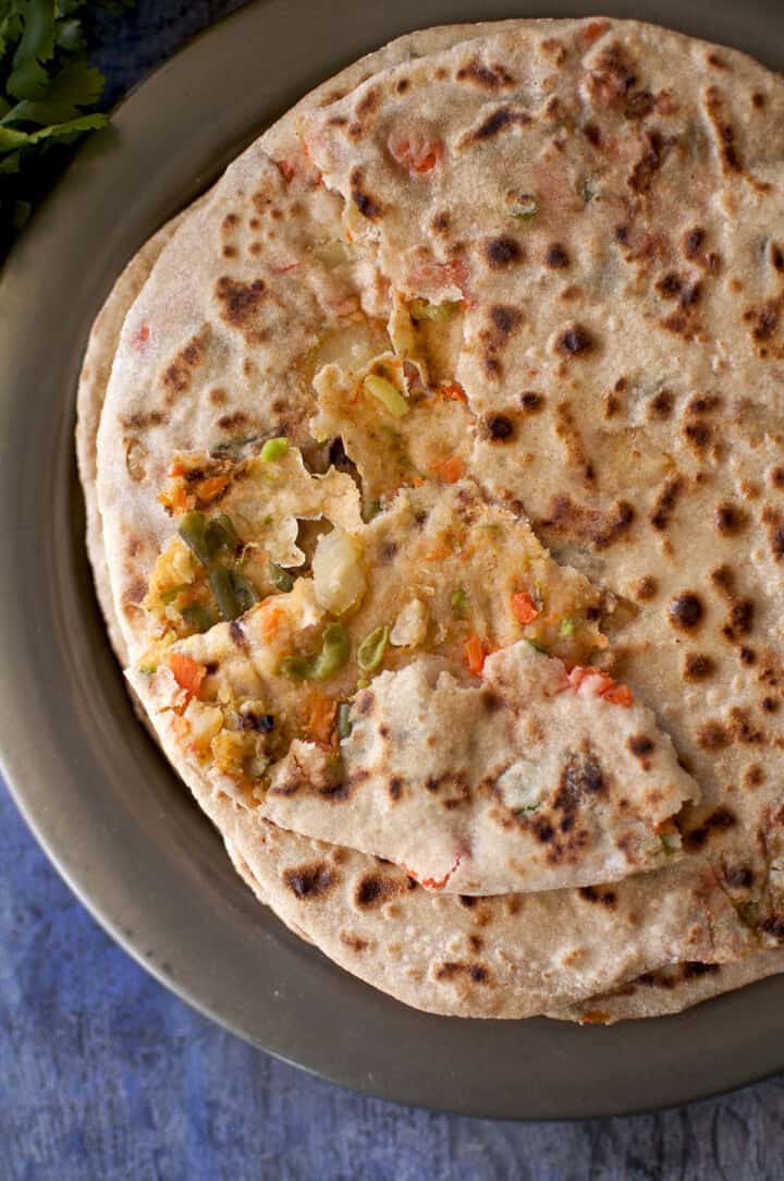 Navratan Paratha Recipe | Stuffed Indian Flatbread | Cook's Hideout