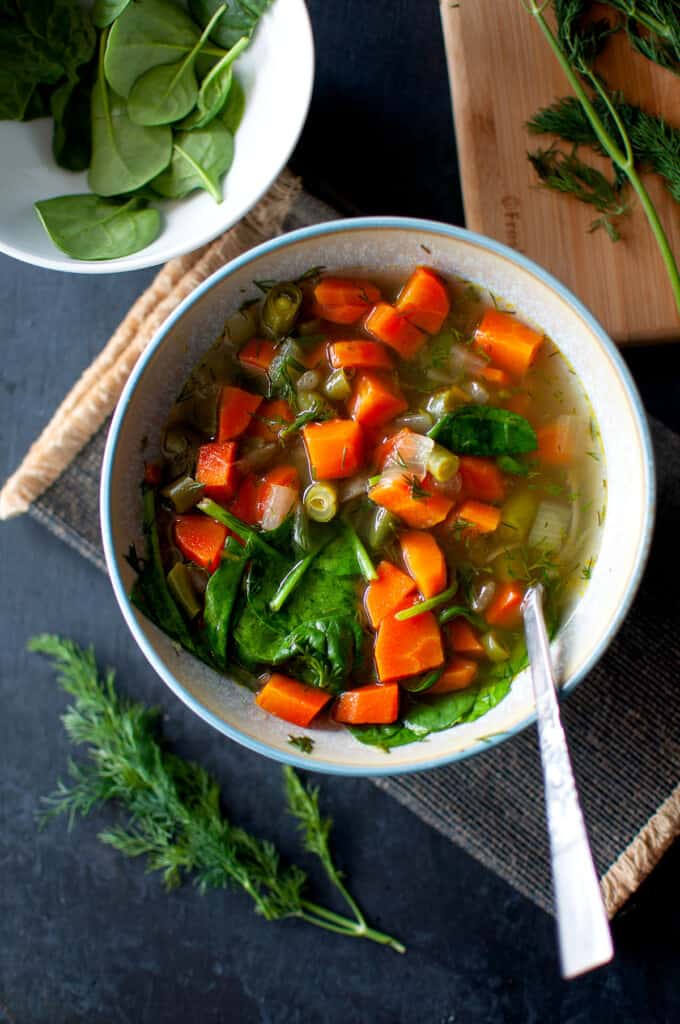 Carrot Green Bean Soup Recipe | Cook's Hideout
