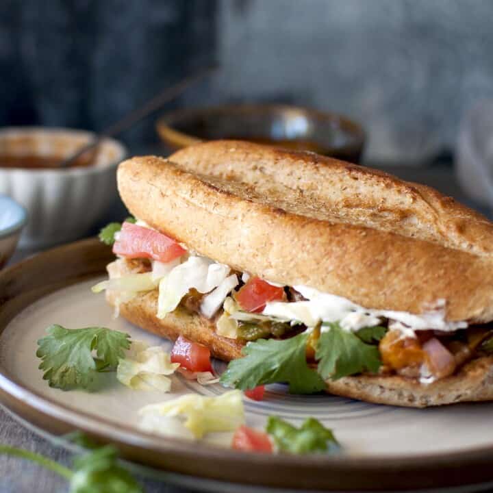 Vegetarian Torta Recipe | Mexican Torta Sandwich | Cook's Hideout