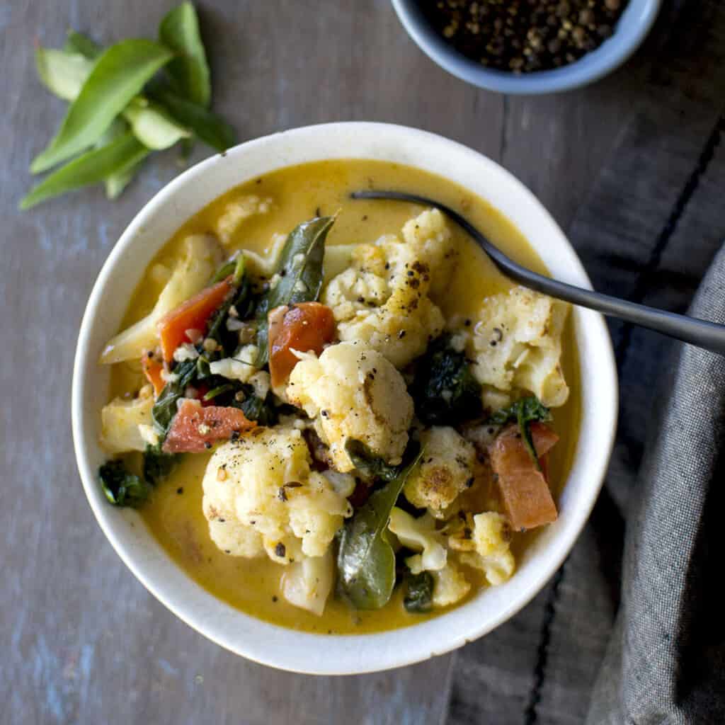 Cauliflower Stew with Coconut Milk Recipe | Cook's Hideout